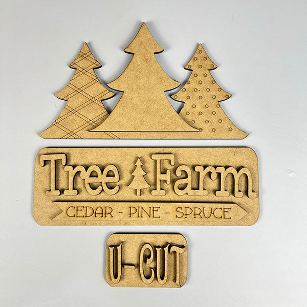 Tree Farm Interchangeable Insert - DIY seasonal home decor craft kit ...
